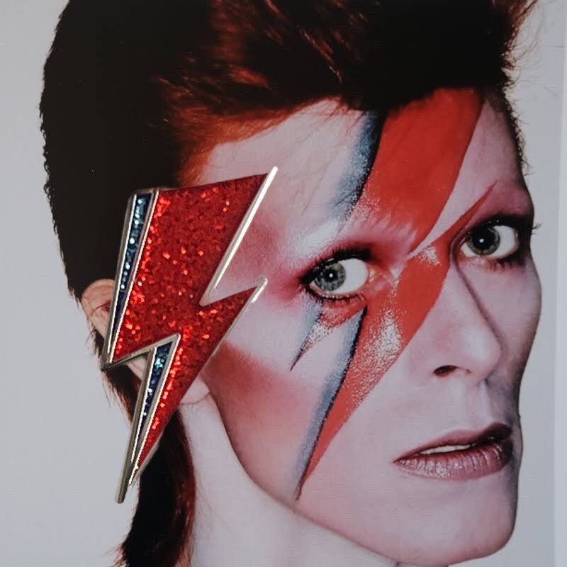 Punk Enamel Pins David Bowie Ziggy Stardust Lightening Bolt includes ...