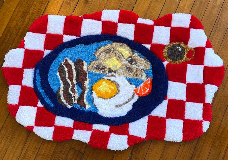 Breakfast Time Handmade Rug by Weird Shapes Studio - Etsy