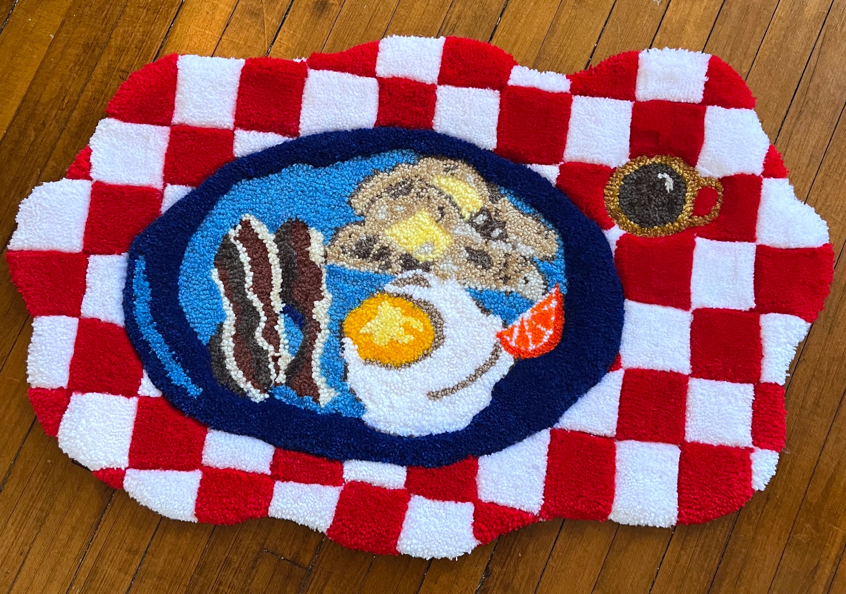 Breakfast Time Handmade Rug by Weird Shapes Studio - Etsy