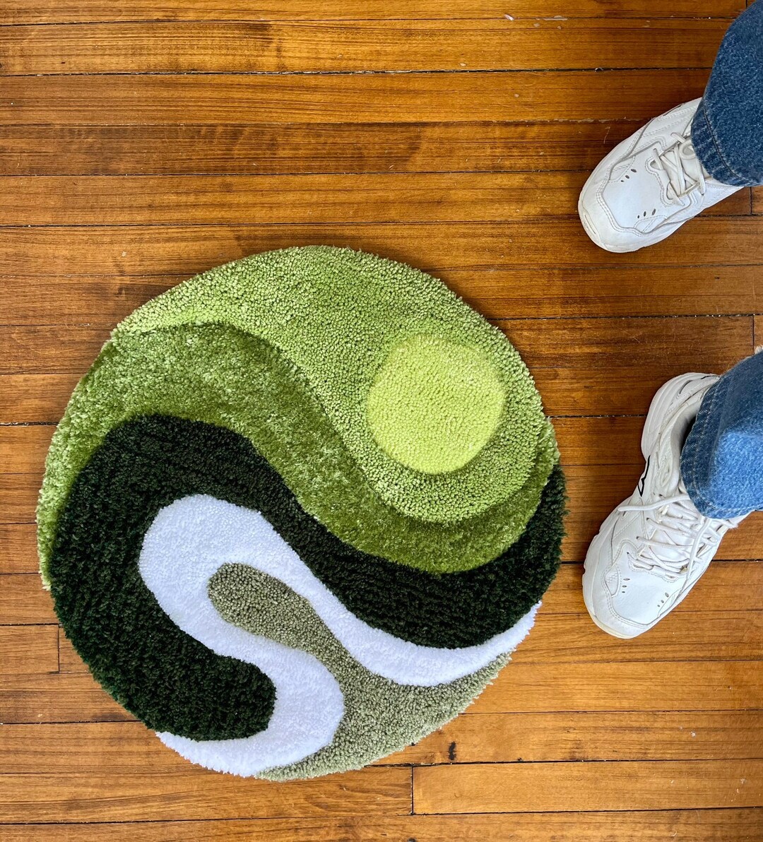 Green Retro Rug - Etsy