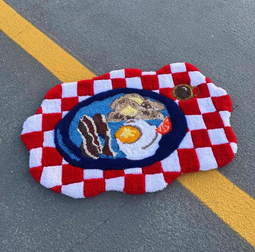 Breakfast Time ~ Handmade Rug by Weird Shapes Studio - Etsy