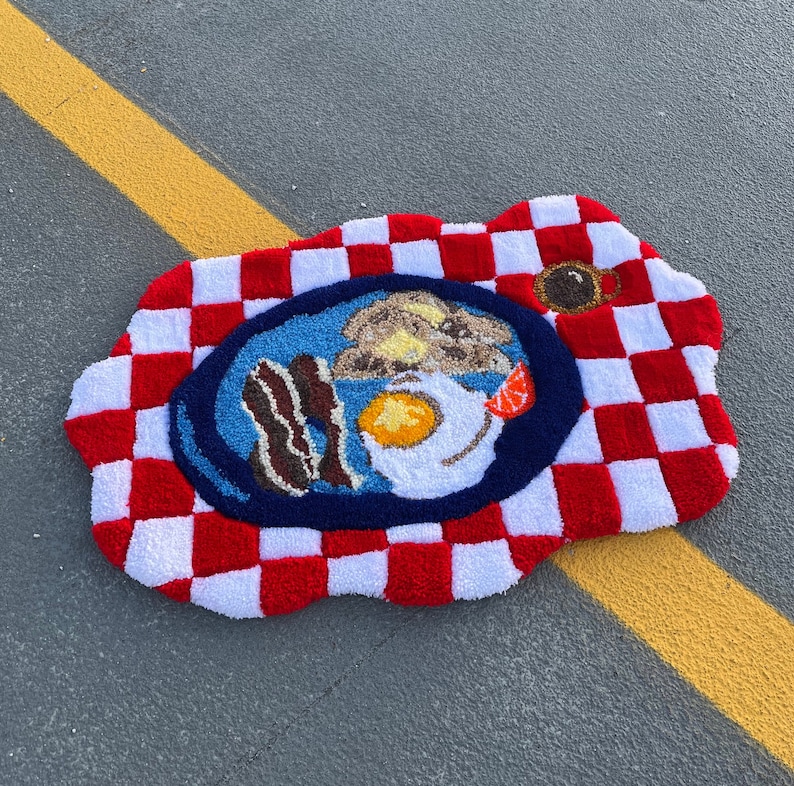 Breakfast Time Handmade Rug by Weird Shapes Studio - Etsy
