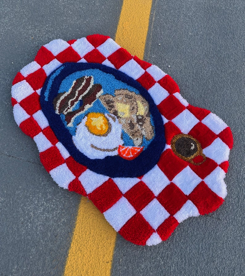 Breakfast Time Handmade Rug by Weird Shapes Studio - Etsy