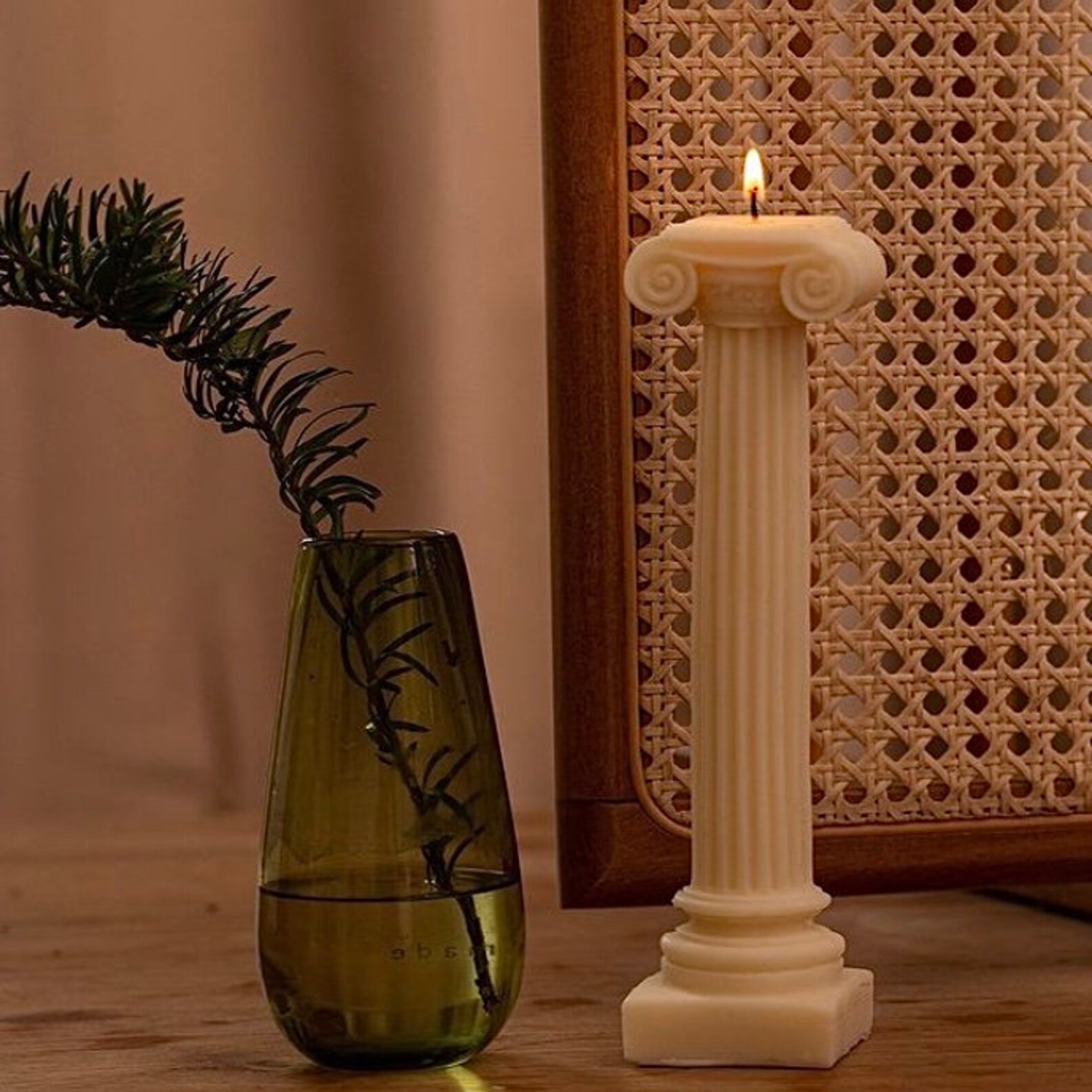 Roman Column Candle Vegan Soy Wax | Etsy