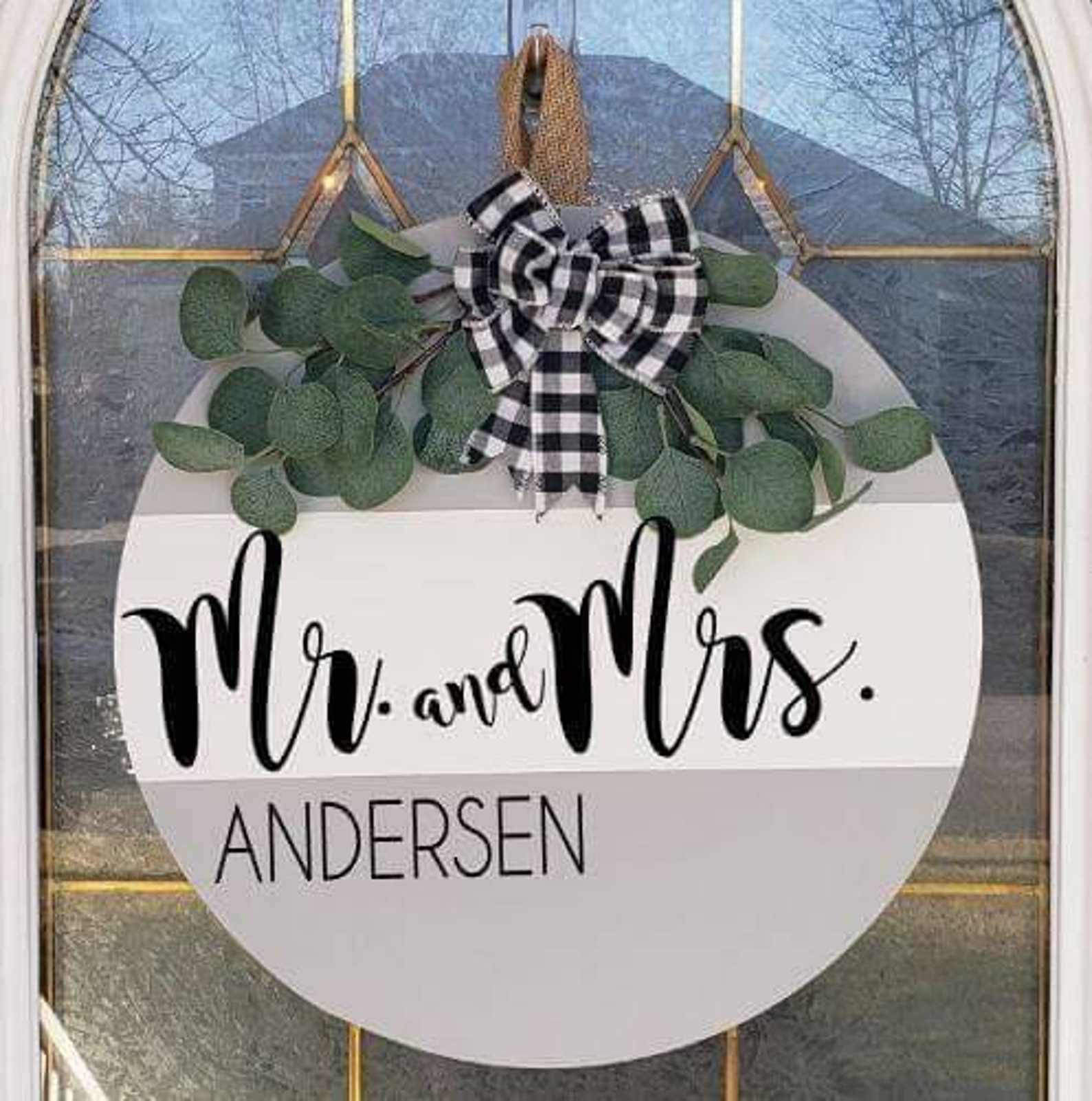 Mr and Mrs Wooden Sign New Home Wreath Wooden Door Sign | Etsy