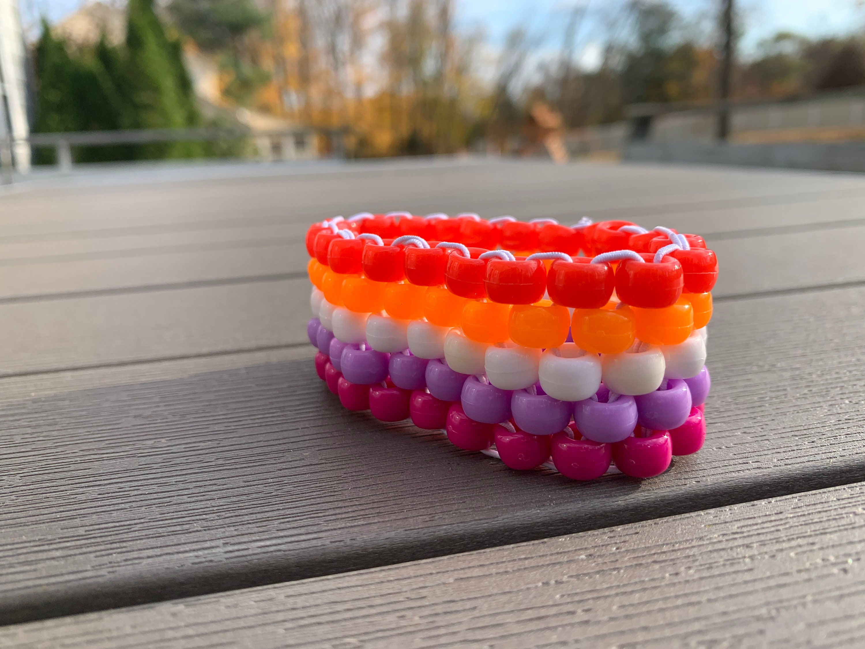 Lesbian Pride Kandi Cuff With Custom Pronoun Single - Etsy