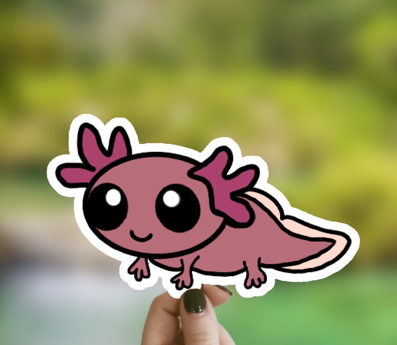 Cute Axolotl Sticker, Waterproof Sticker