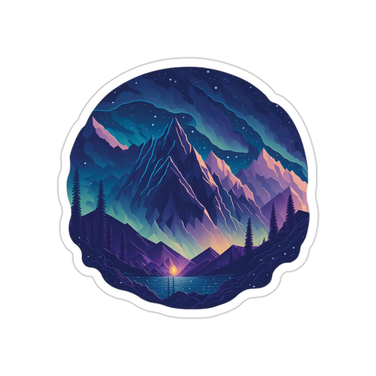 Northern Lights Aurora Borealis Sticker Magnetic Field Illumination ...