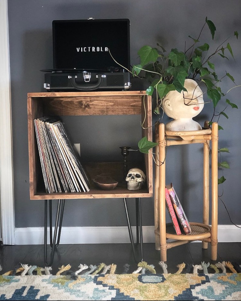Retro/mid-century Record Player Stand - Etsy