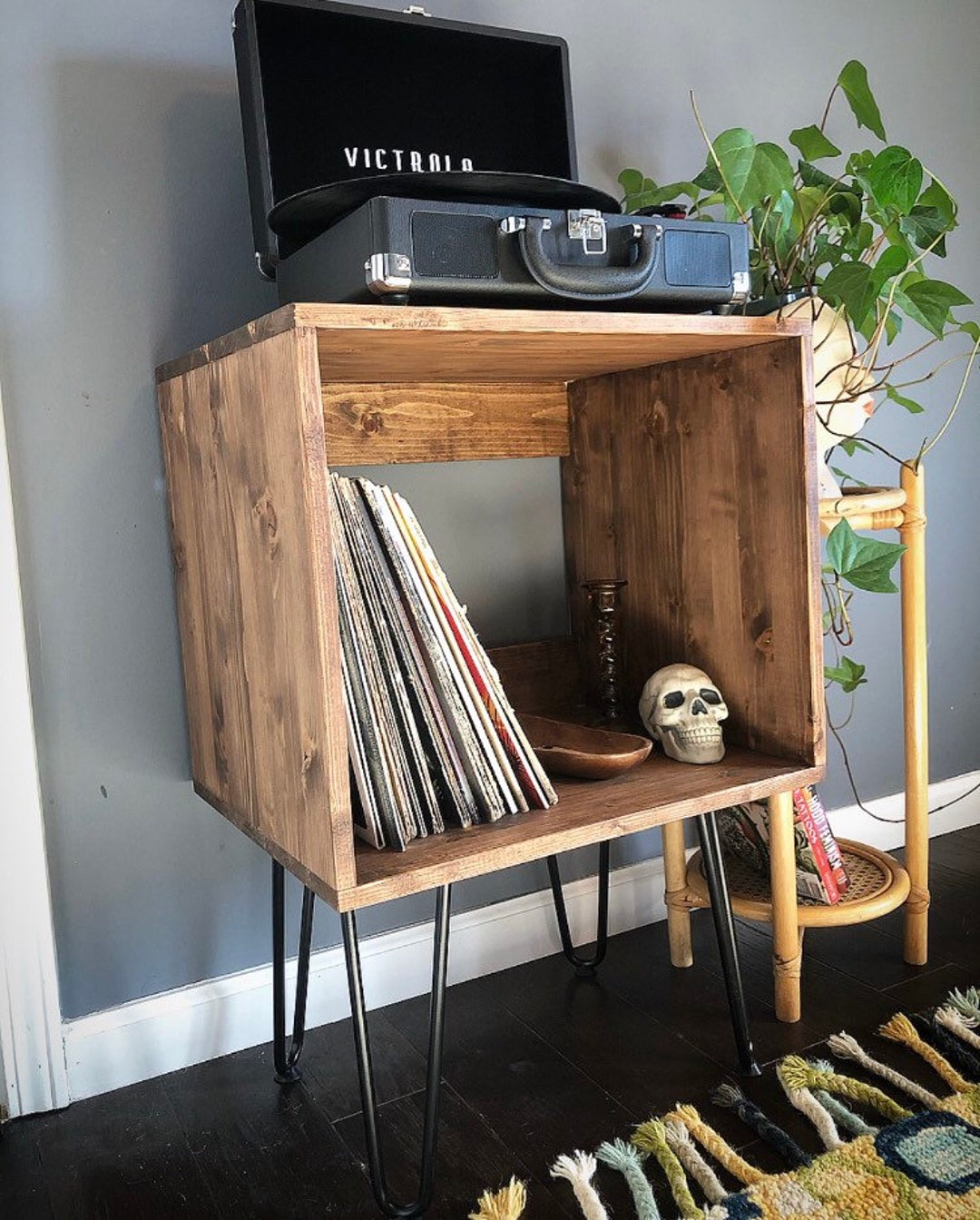Retro/mid-century Record Player Stand - Etsy