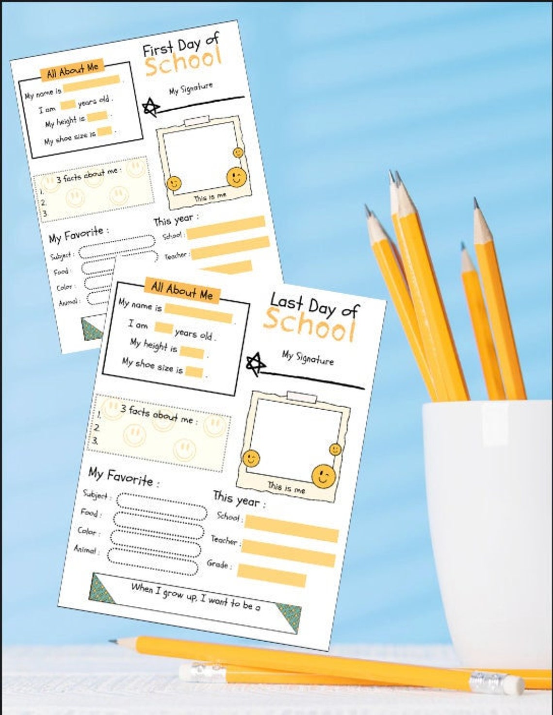 Student First Day of School Info Sheet, Worksheet, Back to School ...