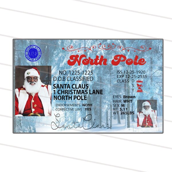 Black Santa Drivers License Svg - Etsy