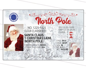 Santa Claus License PNG, RED ORNAMENT, Sublimation Designs, Instant ...