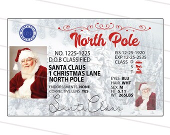 Santa Claus License PNG, RED ORNAMENT, Sublimation Designs, Instant ...