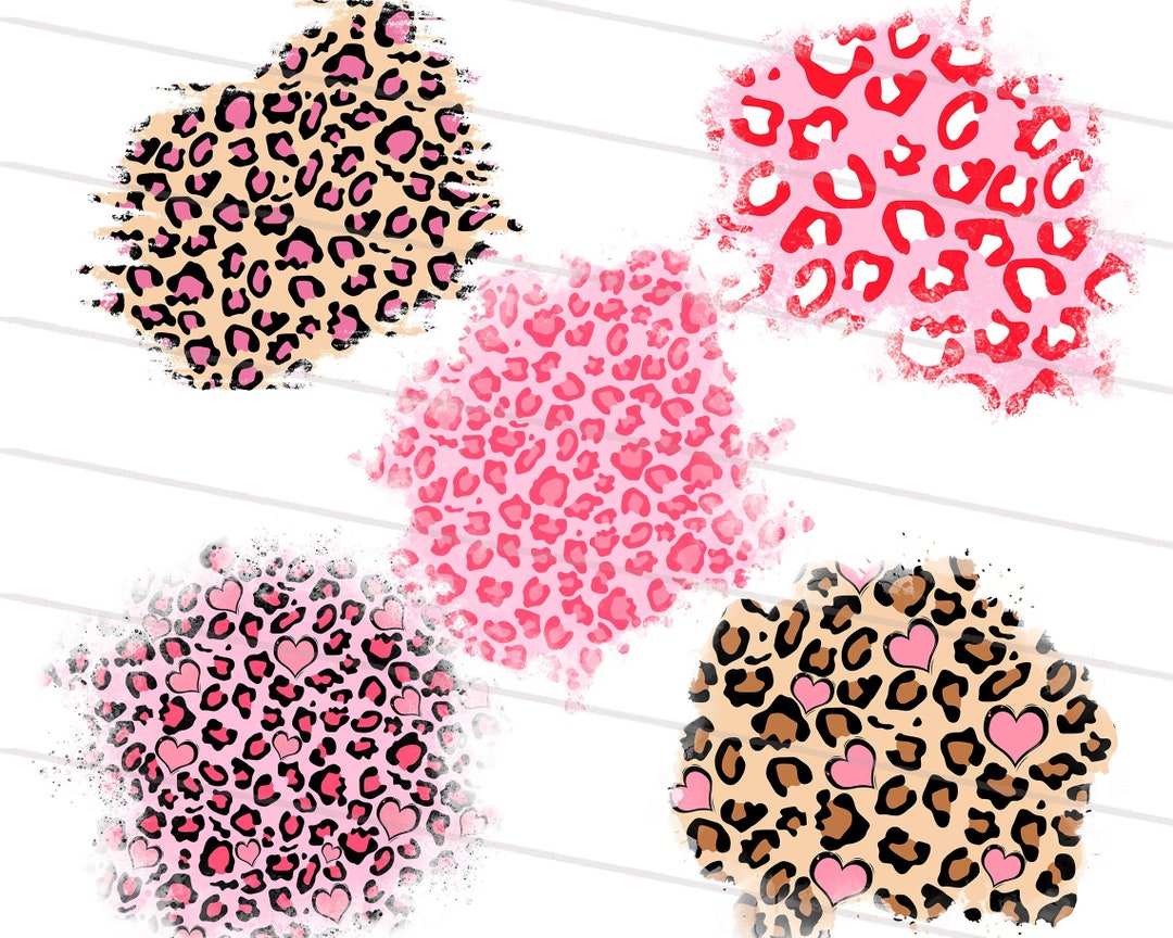 Leopard Valentine Patches PNG, Distressed Valentine's Day Patches ...