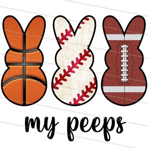 2X Easter Sports PNG, Boy Easter Peeps Sublimation, Basketball Baseball ...