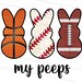 2X Easter Sports PNG, Boy Easter Peeps Sublimation, Basketball Baseball ...