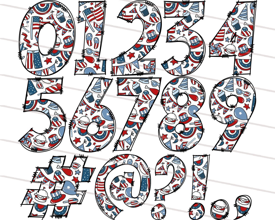 4th of July Alphabet Letters PNG Bundle Patriotic American - Etsy
