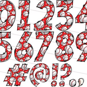 Baseball Doodle Letters PNG, Red Baseball Stitching Pattern Fill ...