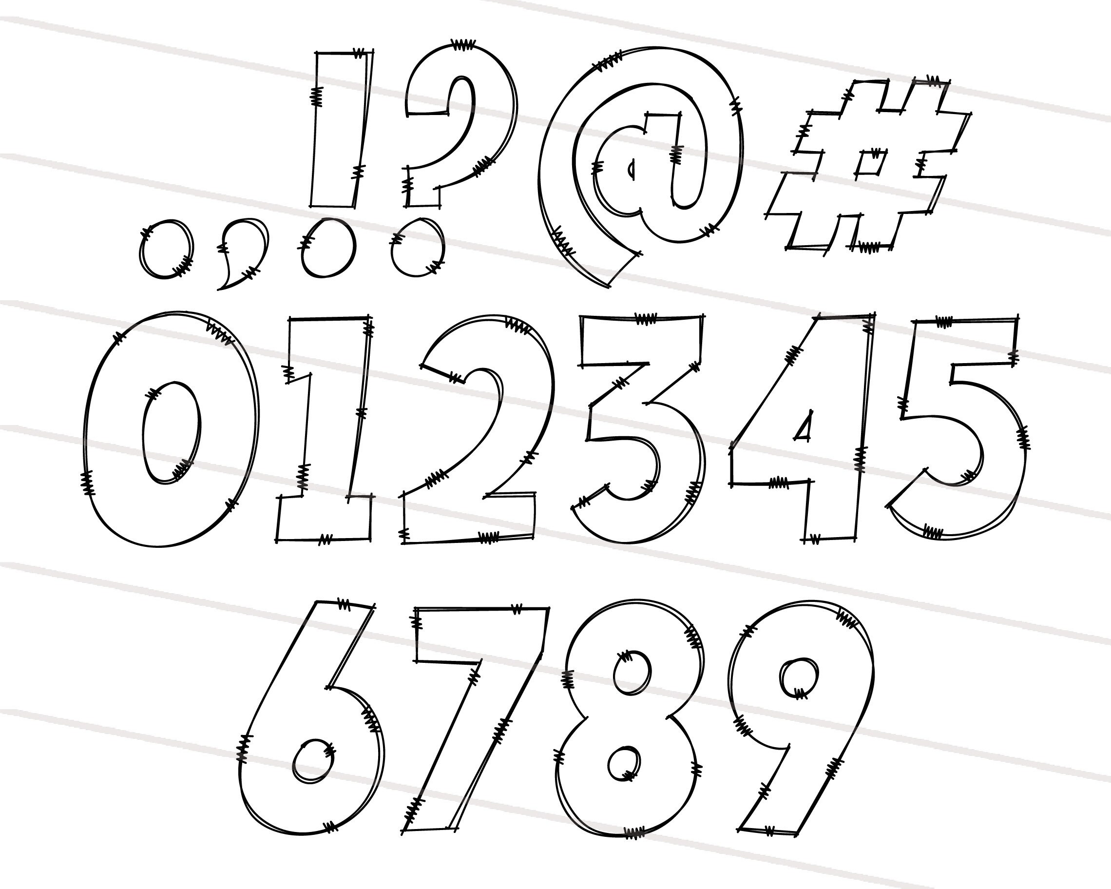 Doodle Letters Alphabet With Transparent Inside Bundle PNG - Etsy