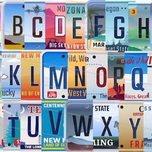 License Plate Letters and Numbers PNG Set Alphabet Digital Download ...
