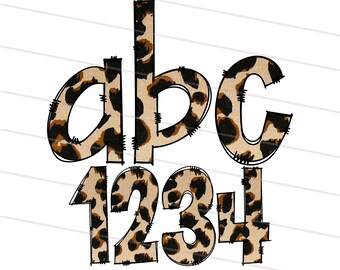 Rainbow Leopard Doodle Font Bundle PNG Hand Drawn Cheetah | Etsy