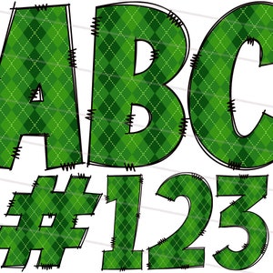 3X St Patrick's Day Alphabet Letters Png Bundle, Saint Patrick Doodle ...