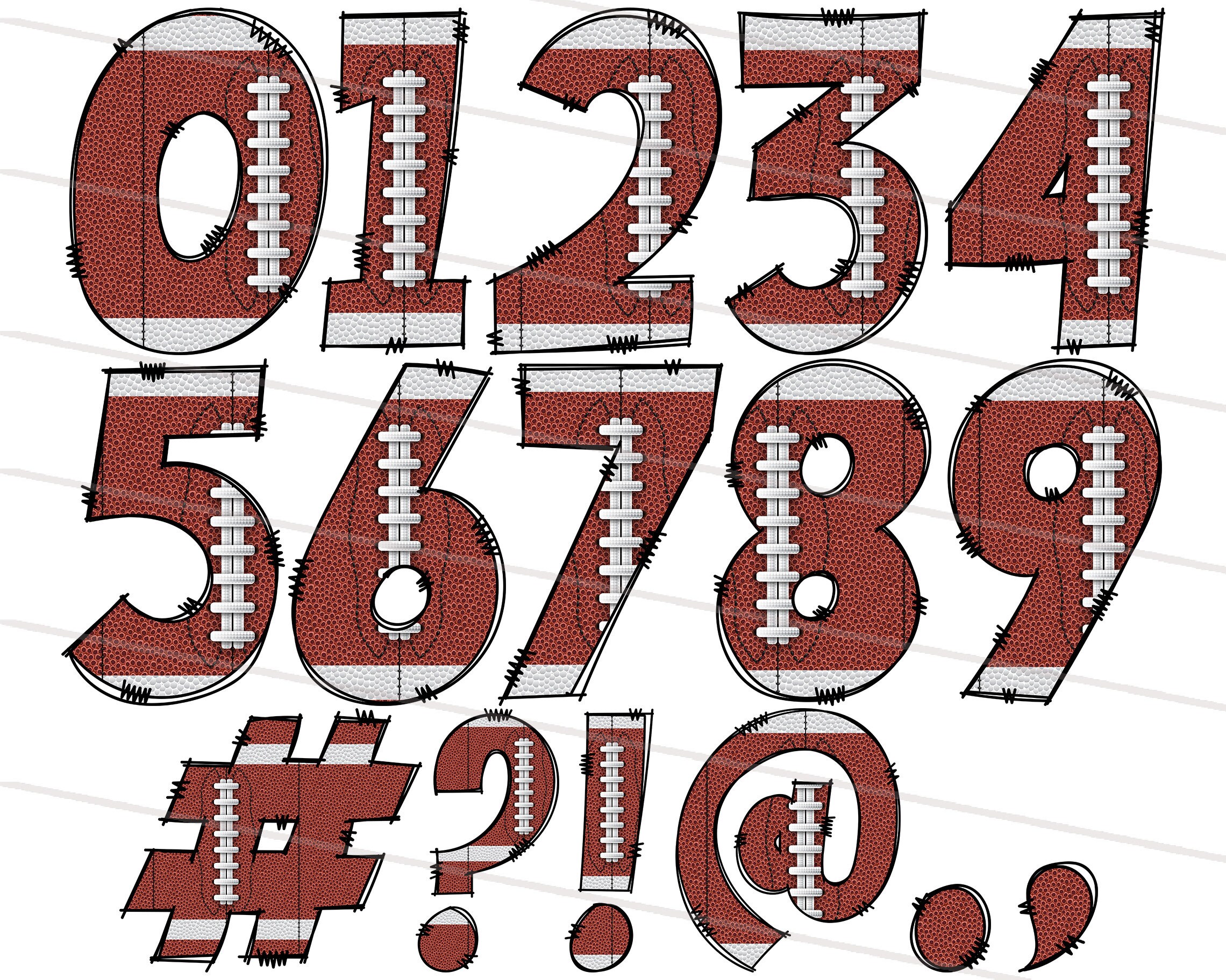 2 Different Football Doodle Font Bundle PNG Leopard Football - Etsy