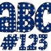 USA Stars Alphabet Letters PNG Bundle, Patriotic American Flag Doodle ...