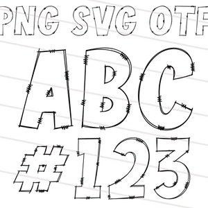 Doodle Letters Alphabet With Transparent Inside Bundle PNG, Hand Drawn ...