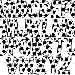 Soccer Doodle Letters PNG, Soccer Pattern Alphabet Png, Sports Theme ...