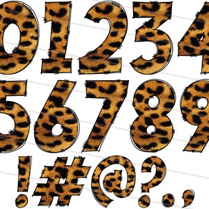 VOL 2- Leopard Doodle Font Bundle PNG, Hand Drawn Cheetah Letter ...