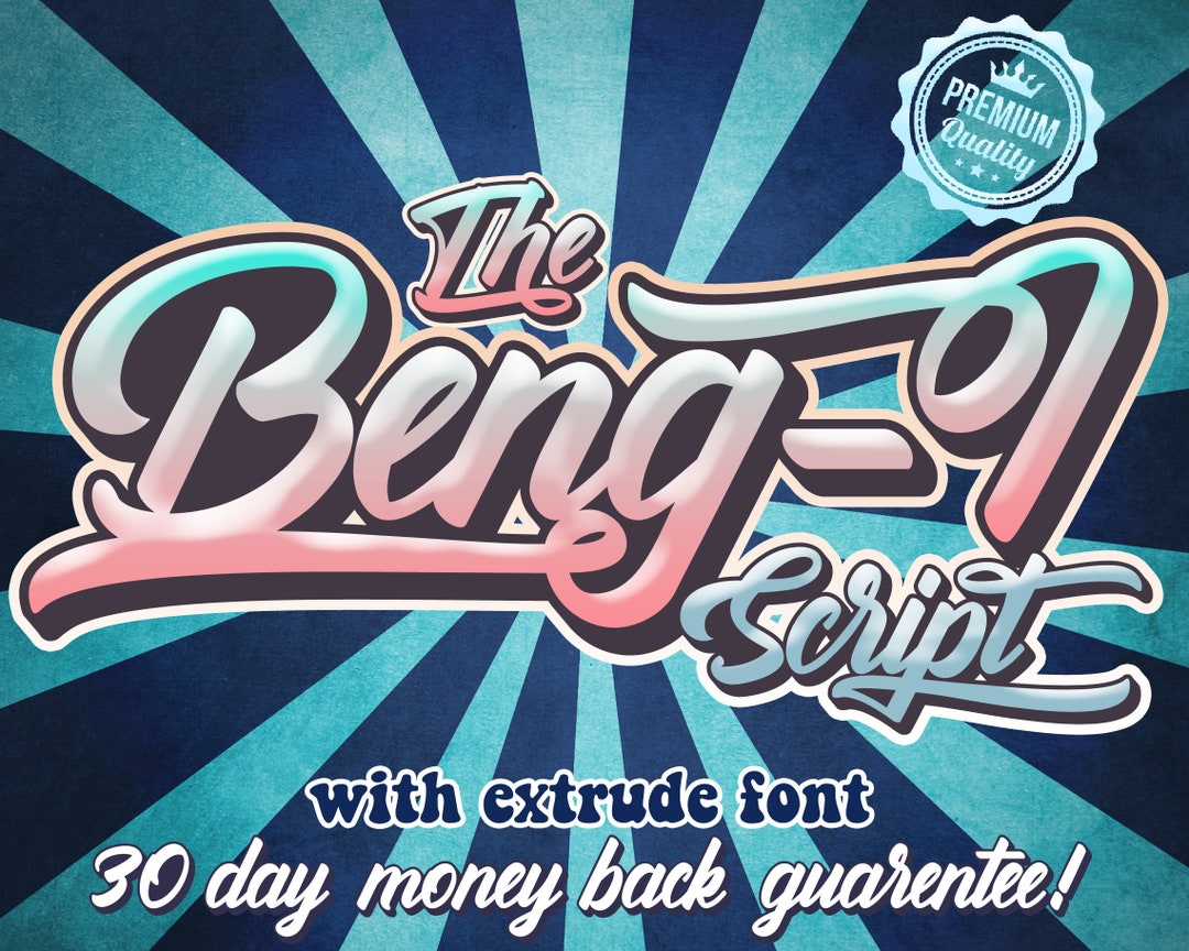 Bengi Script Font Vintage Font Svg, Retro Font, Procreate Font, Logo ...