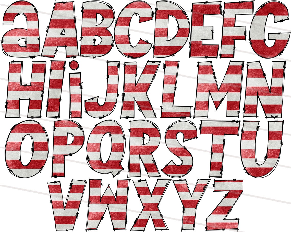 Stars and Stripes USA Flag Alphabet Letters PNG Bundle - Etsy