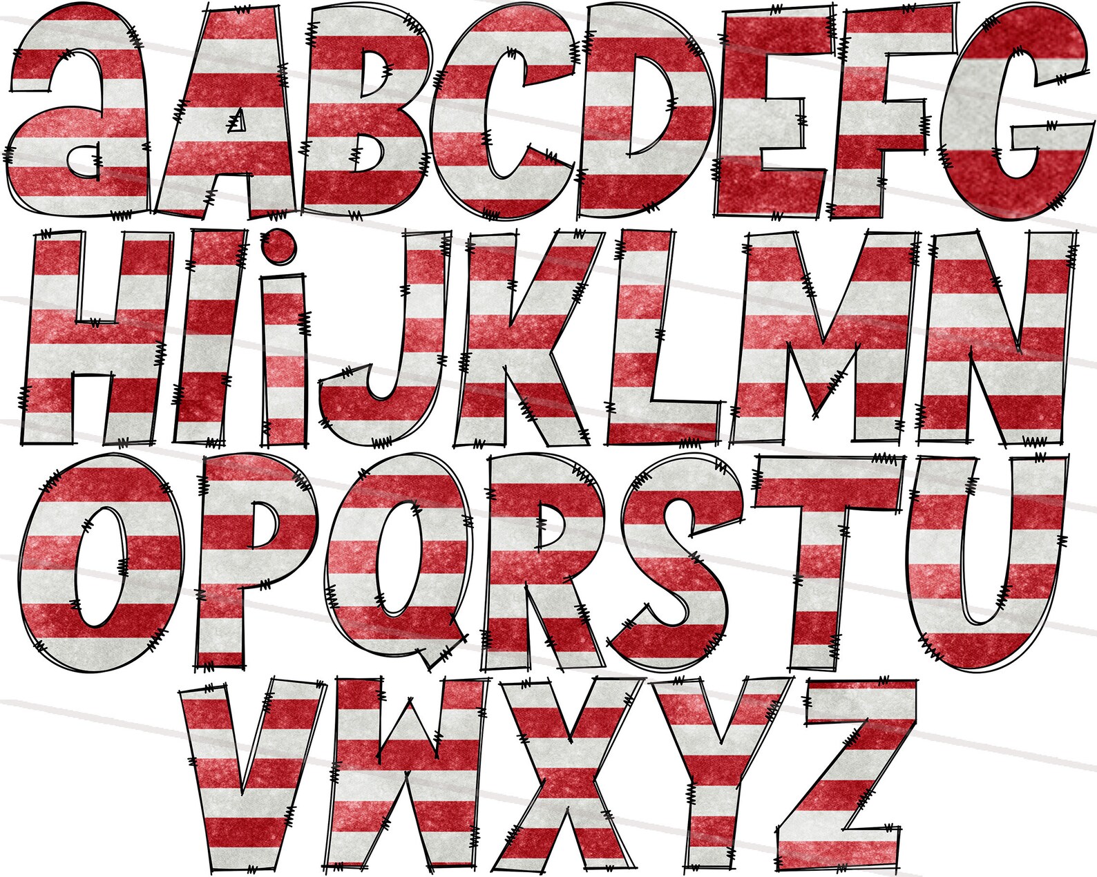 Stars and Stripes USA Flag Alphabet Letters PNG Bundle - Etsy