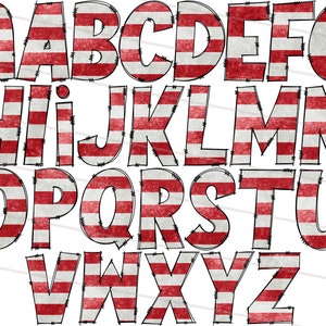 Stars and Stripes USA Flag Alphabet Letters PNG Bundle, Patriotic ...