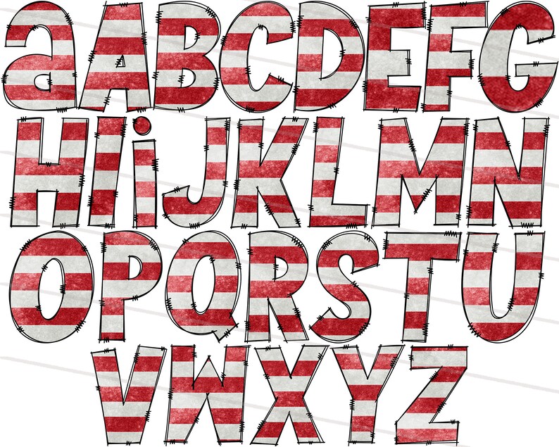 Stars and Stripes USA Flag Alphabet Letters PNG Bundle - Etsy