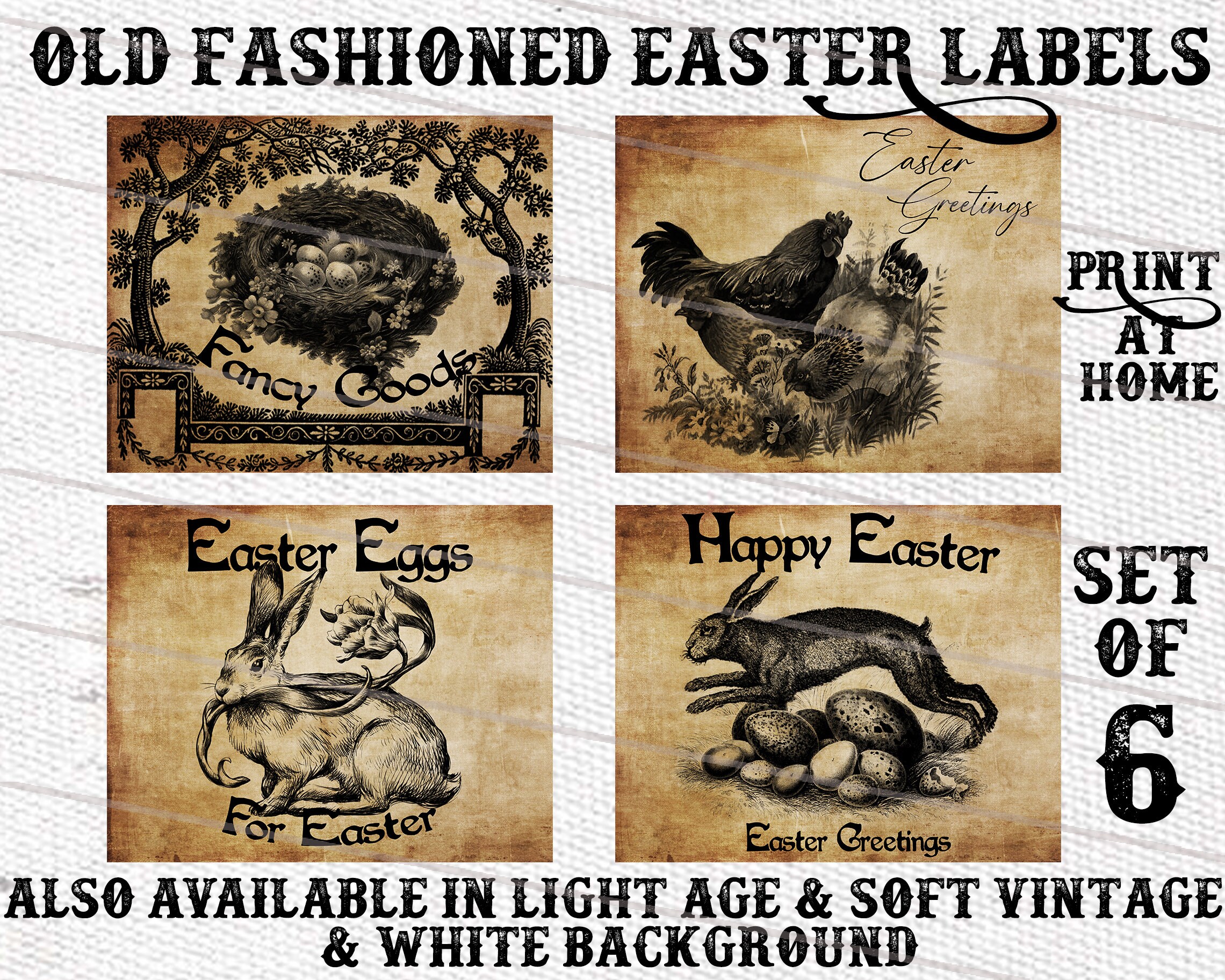Primitive Easter Labels Printable Country Store Easter - Etsy