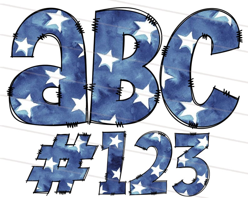 Stars and Stripes USA Flag Alphabet Letters PNG Bundle - Etsy