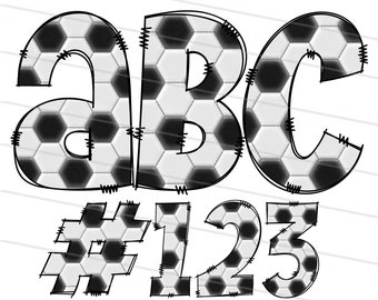 Soccer Doodle Letters PNG, Hand Drawn Soccer Pattern Alphabet Png ...