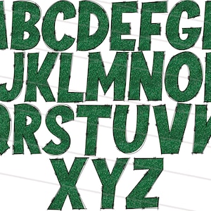3X St Patrick's Day Alphabet Letters Png Bundle, Saint Patrick Doodle ...