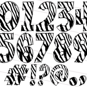 Zebra Doodle Font Bundle PNG, Hand Drawn Animal Letter Alphabet, Png ...