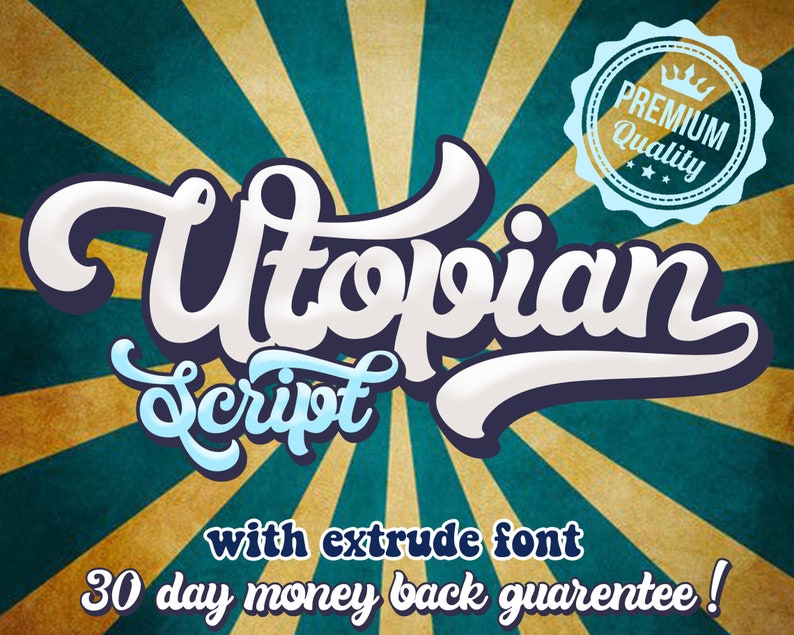 Utopian Script Font Vintage Font Svg Retro Font Procreate - Etsy