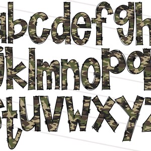 Lowercase Camo and Leopard Doodle Font Bundle PNG, Hand Drawn Cheetah ...