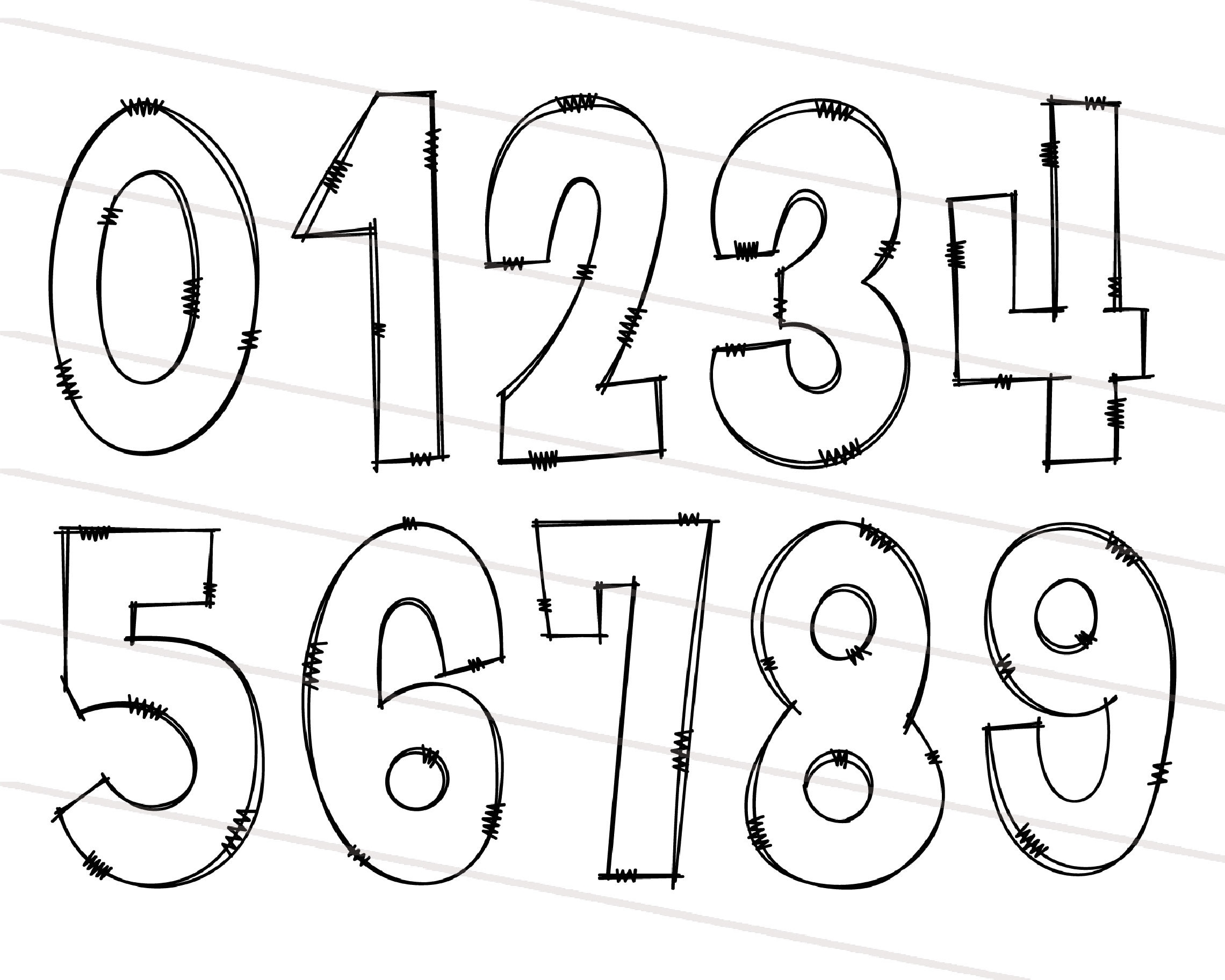 Lowercase Doodle Font With Transparent Inside Bundle PNG, OTF, Hand ...