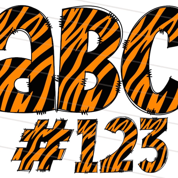 Tiger Font Svg - Etsy