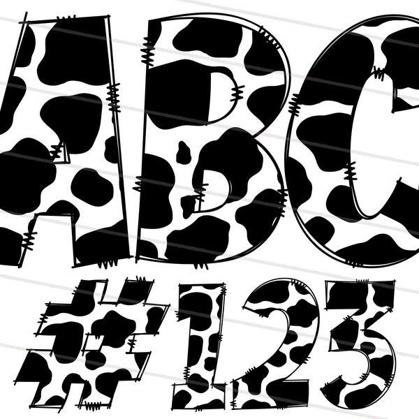 Doodle Letters Black and White Svg - Etsy