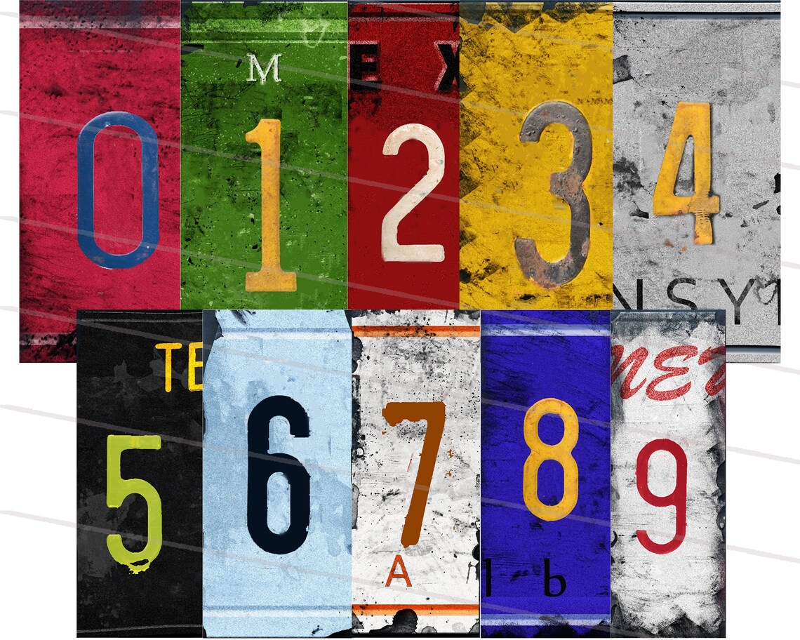 Digital Download License Plate Dark Bundle of PNG Graphic - Etsy