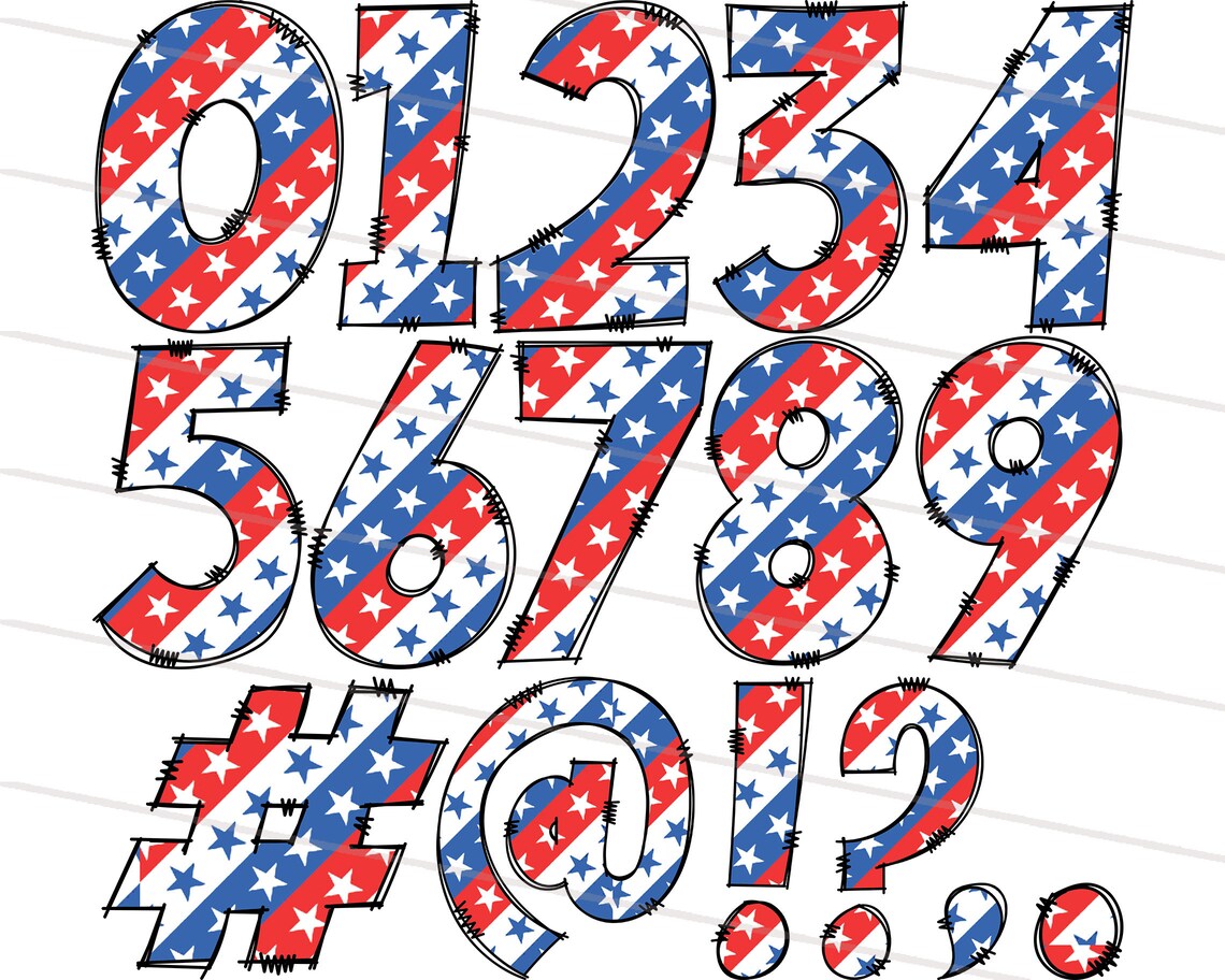 USA Stars Alphabet Letters PNG Bundle Patriotic American Flag | Etsy