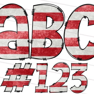 Stars and Stripes USA Flag Alphabet Letters PNG Bundle, Patriotic ...